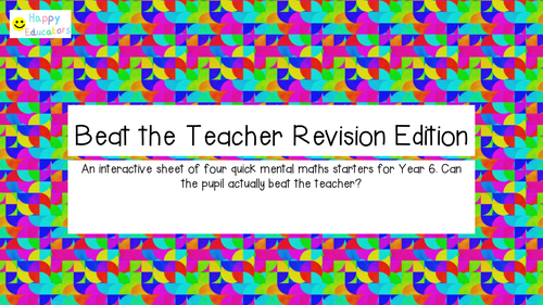 Beat the Teacher by smiler1985 - UK Teaching Resources - TES