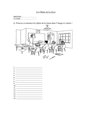 Classroom objects / Les objets de la classe by emilie89 - Teaching ...