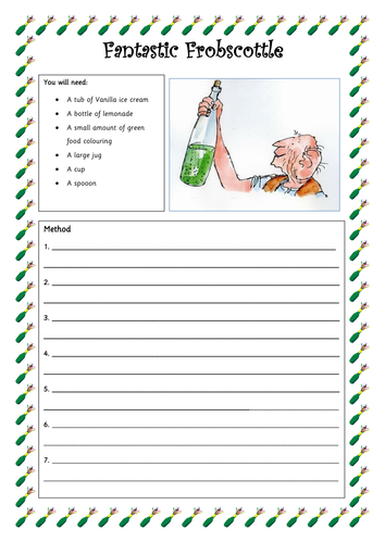 BFG Frobscottle Recipe by juliannebritton - Teaching Resources - Tes