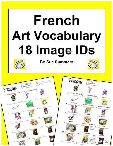 French Art 18 Vocabulary Image IDs Worksheet | Teaching Resources