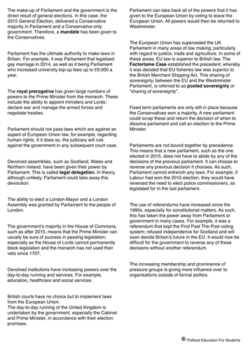 Where does sovereignty lay in British government and politics ...