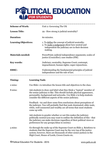 How strong is judicial neutrality? | Teaching Resources
