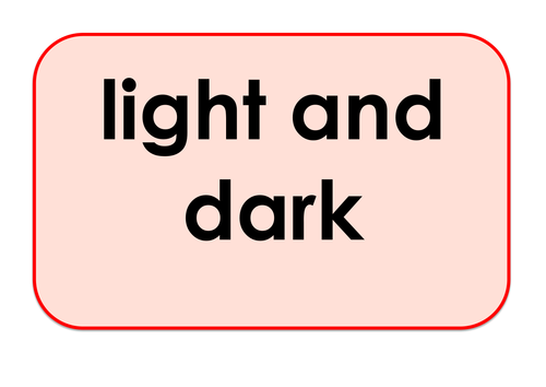 Light and Dark - Games and Activities Supporting Scientific Vocabulary ...