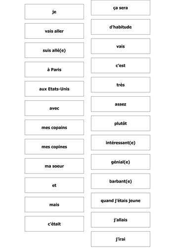 French Teaching Resources: Sentence Building Cards for Starters ...