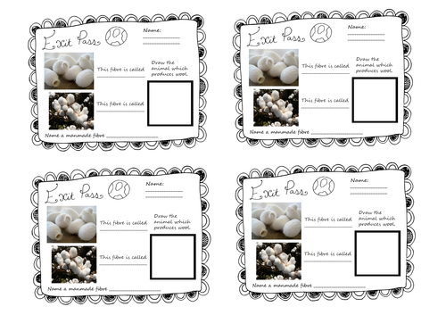 Man made and natural fibres plenary exit pass KS3 Textiles | Teaching ...