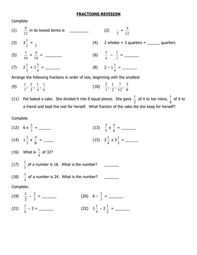 Gcse Maths Worksheet Fractions Revision Teaching Reso - vrogue.co Gcse Maths Worksheet Fractions Revision Teaching Reso - vrogue.co