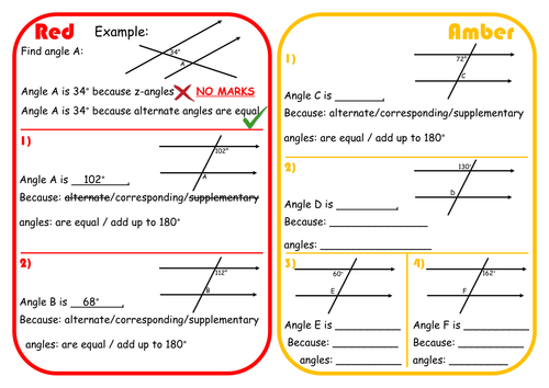 Angles in Parallel Lines Scaffolded Differentiated RAGE Sheet ... Angles in Parallel Lines Scaffolded Differentiated RAGE Sheet ...