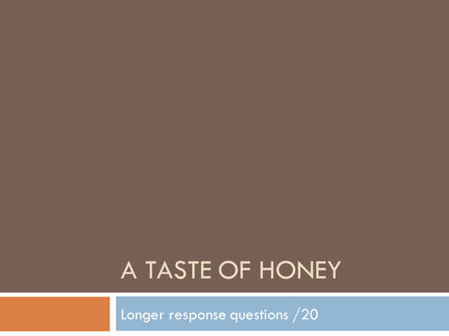 Taste of Honey revision | Teaching Resources