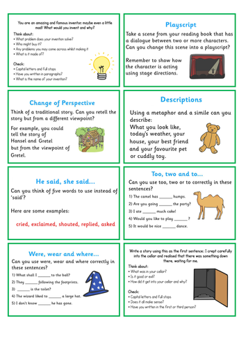 Writing Challenge Cards | Teaching Resources