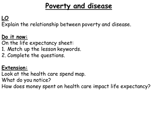 Poverty and disease | Teaching Resources