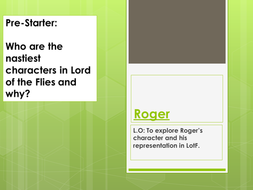Roger in Lord of the Flies | Teaching Resources