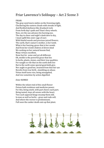 Romeo and Juliet Act 2 Scene 3 AQA NEW SPECIFICATION - EXAM 2017 ...