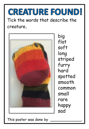 Lost Creature Posters (differentiated) - KS1 literacy descriptive ...