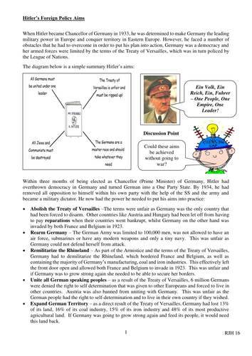 Hitler's Foreign Policy Aims | Teaching Resources