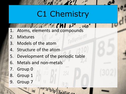 AQA 9-1 Chemistry - Lesson 1 - Atoms, elements and compounds (100 ...