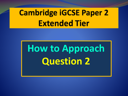 Help card to remind students how to answer each question in iGCSE ...