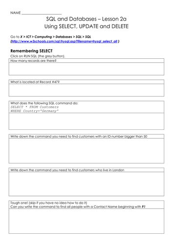 SQL Basic Commands | Teaching Resources SQL Basic Commands | Teaching Resources