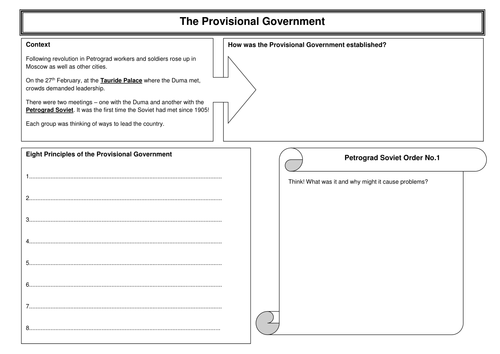 Problems of the Provisional Government | Teaching Resources