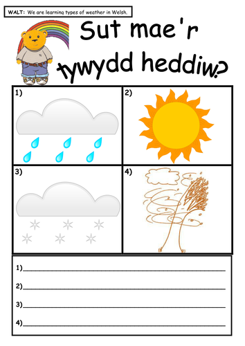Sut mae'r tywydd heddiw? Worksheet by TwinkleStar68 - Teaching ...