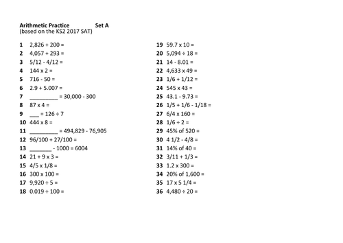 KS2 Maths Tests and Revision | Year 6 Sats | Tes