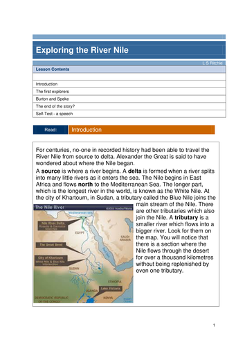 Exploring the River Nile | Teaching Resources