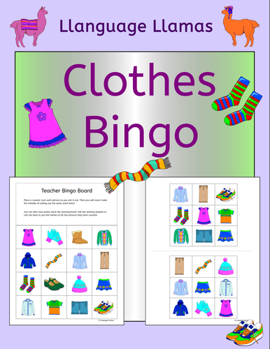 Bingo - Clothes by LlanguageLlamas - Teaching Resources - Tes