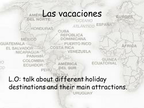 Y12 Sp Turismo: First lesson | Teaching Resources