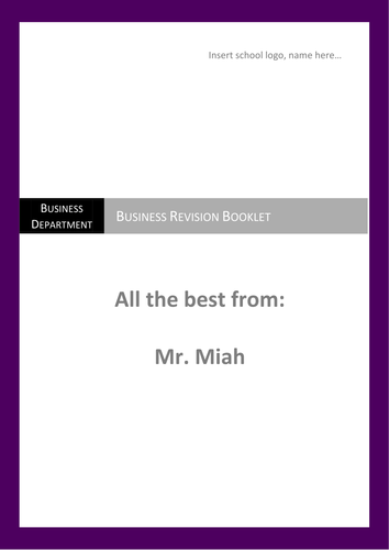 GCSE Business Studies Revision Guide | Teaching Resources