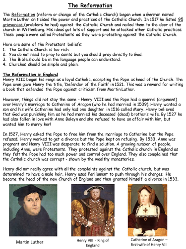 The English Reformation | Teaching Resources