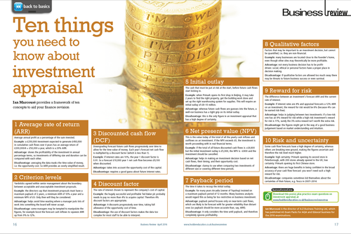 Things you need to know about investment appraisal - A-level Business ...