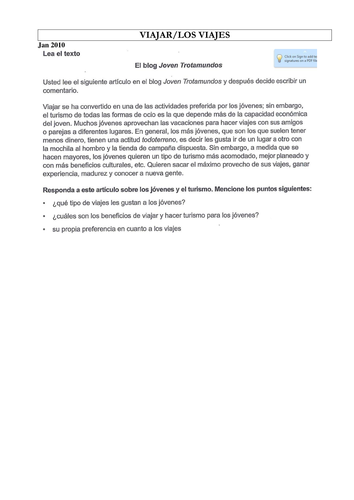 AS vocab on VIAJES/Viajar: advantages etc | Teaching Resources