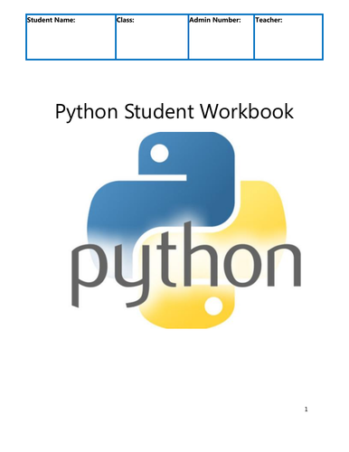 Python Workbook | Teaching Resources Python Workbook | Teaching Resources