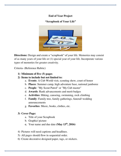Scrapbook Project | Teaching Resources
