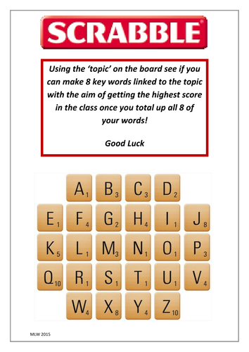 Scrabble Starter by - UK Teaching Resources - TES