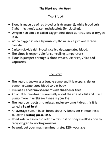 AQA GCSE PE 2016 Spec - Cardiovascular System | Teaching Resources AQA GCSE PE 2016 Spec - Cardiovascular System | Teaching Resources