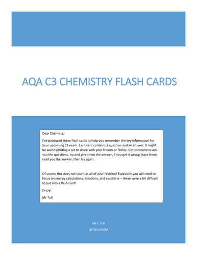 AQA C2 Revision Flash Cards by amcooke - UK Teaching Resources - TES