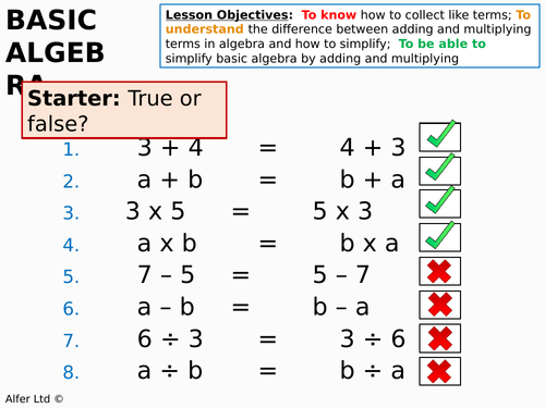 PPT and Videos on Basic Algebra by Numberbender - UK Teaching Resources ...
