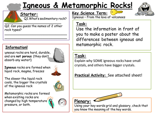 SEN Key Stage 3: Igneous and Metamorphic Rock | Teaching Resources