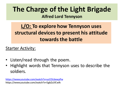 The Charge of the Light Brigade-analysing structure in poetry ...
