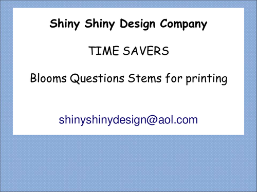 Blooms Question Stems for classroom display, Teaching and Learning Aids ...