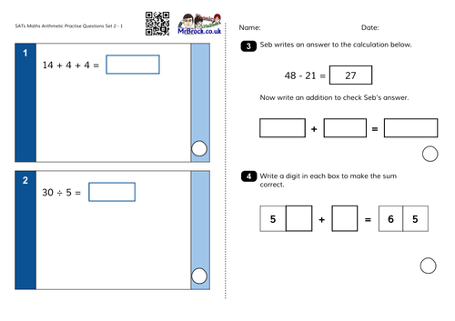 Practise KS1 SATs Questions Maths Arithmetic and Reasoning (similar to ... Practise KS1 SATs Questions Maths Arithmetic and Reasoning (similar to ...