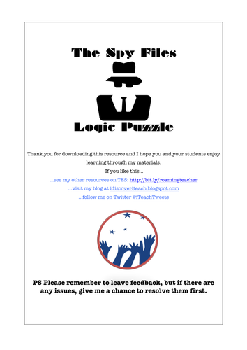 The Spy Files: Equipment Assignment Logic Puzzle | Teaching Resources