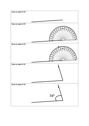 Drawing an angle example cards | Teaching Resources