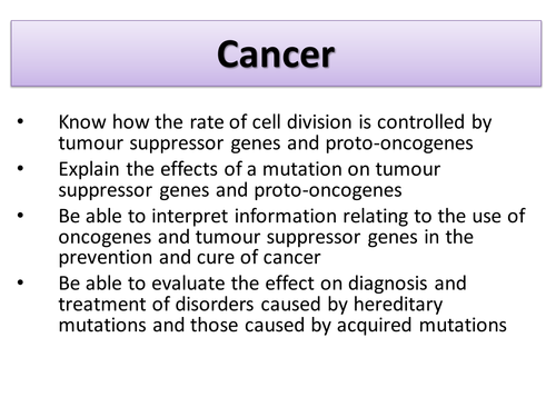 KS5 AS biology topic-Cancer | Teaching Resources