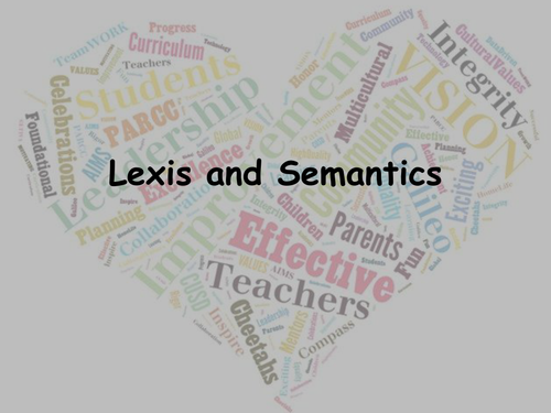 A-Level English Language: Lexis and Semantics by English_Language ...
