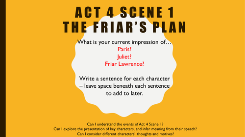 Romeo and Juliet Act 4 Scene 1 walk through | Teaching Resources