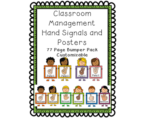 Classroom Management Hand Signals Customisable by - UK Teaching ...