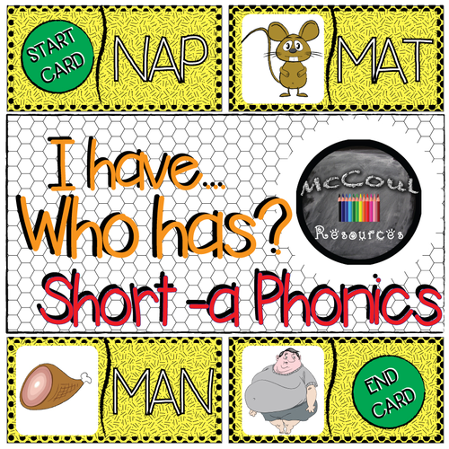 Phonics Short -a Vowel Sound - I Have Who Has Game | Teaching Resources