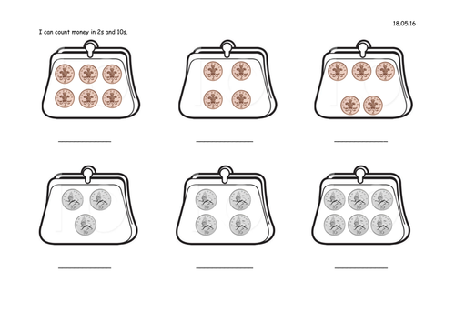 Year 1 - Counting in 2s, 5s and 10s using money and solving problems ...