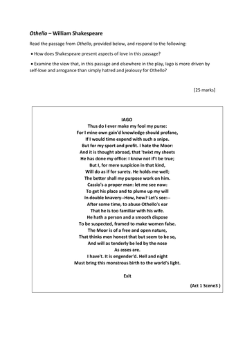 'Othello' extract bundle by redtoad - Teaching Resources - TES